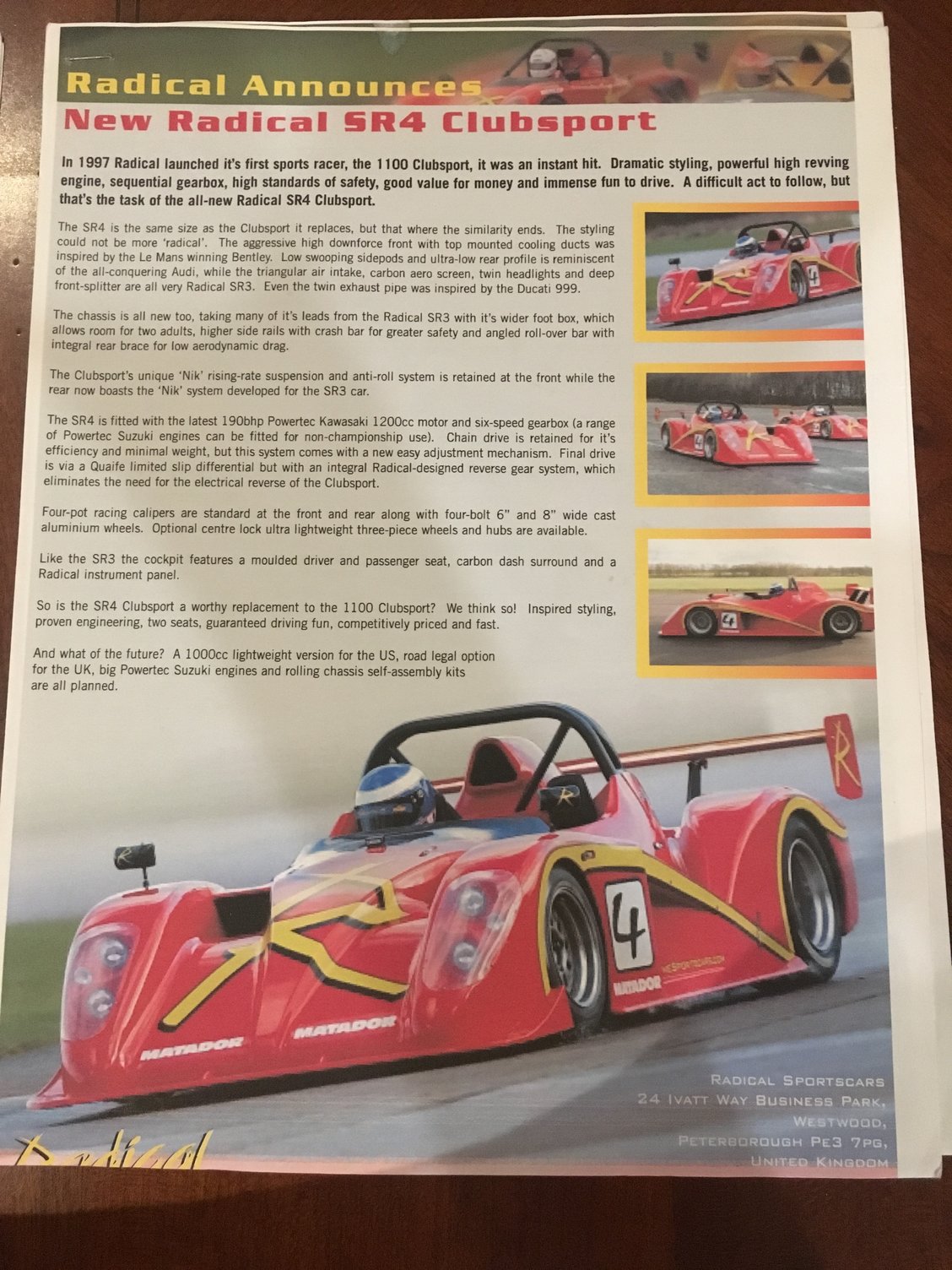 Radical Sales Brochure – Radical Sportscar Registry