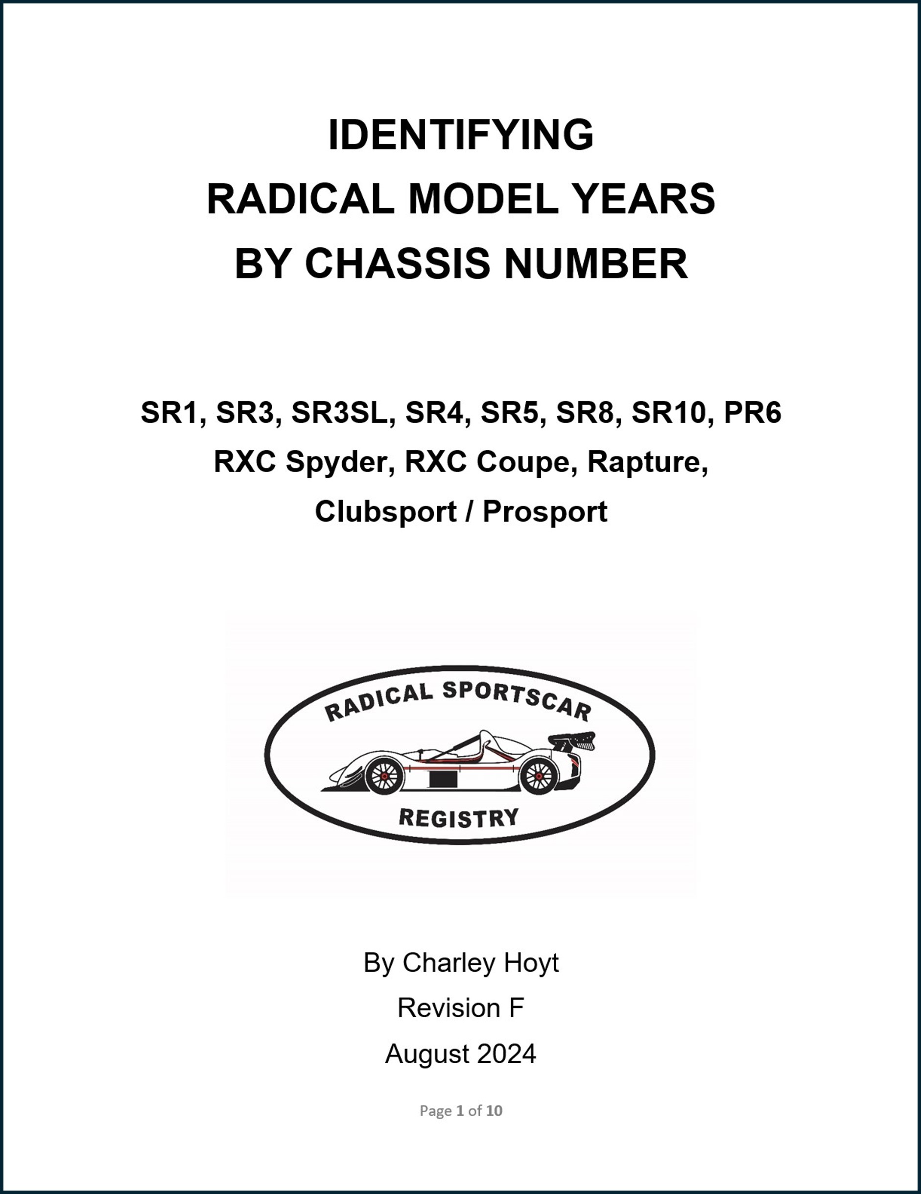 Identifying Radical Model Years by Chassis Number – Radical Sportscar ...